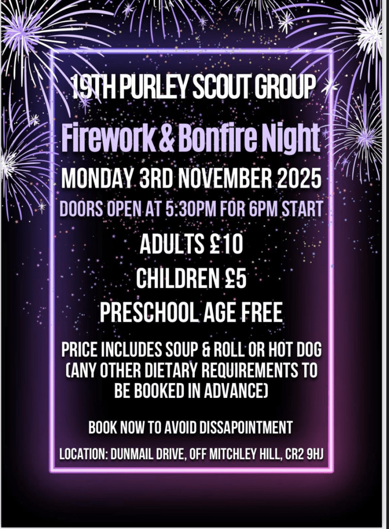 19th Purley Scout Group Fireworks – Monday 3rd November – Sanderstead ...
